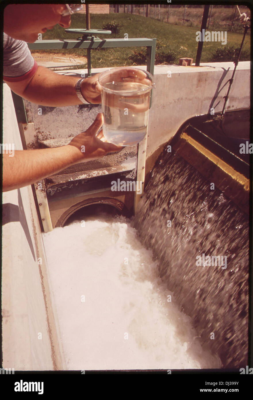 CLEAR WATER AT OUTLET OF SEWAGE TREATMENT PLANT IS CLEANER THAN THE ...