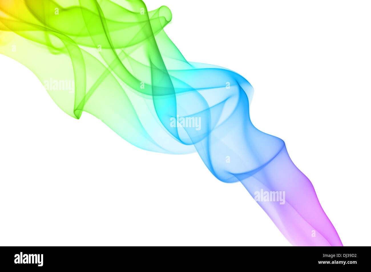 Colorful smoke on white background. Smooth waves, spectrum colors Stock ...