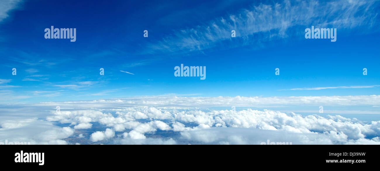 Unusual aerial view of sky and clouds over the earth. Suitable as ...