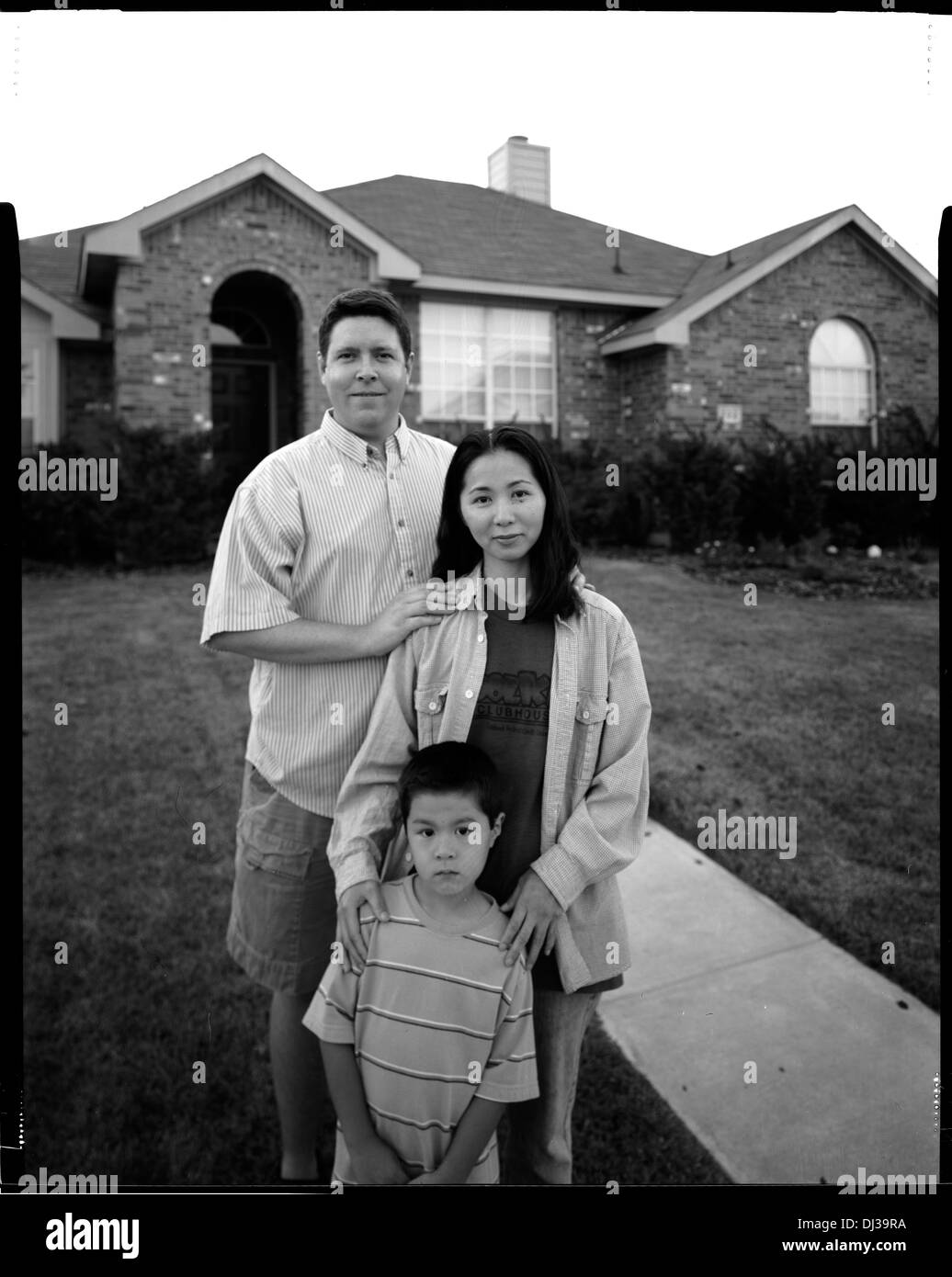 Asian house family Black and White Stock Photos & Images - Alamy