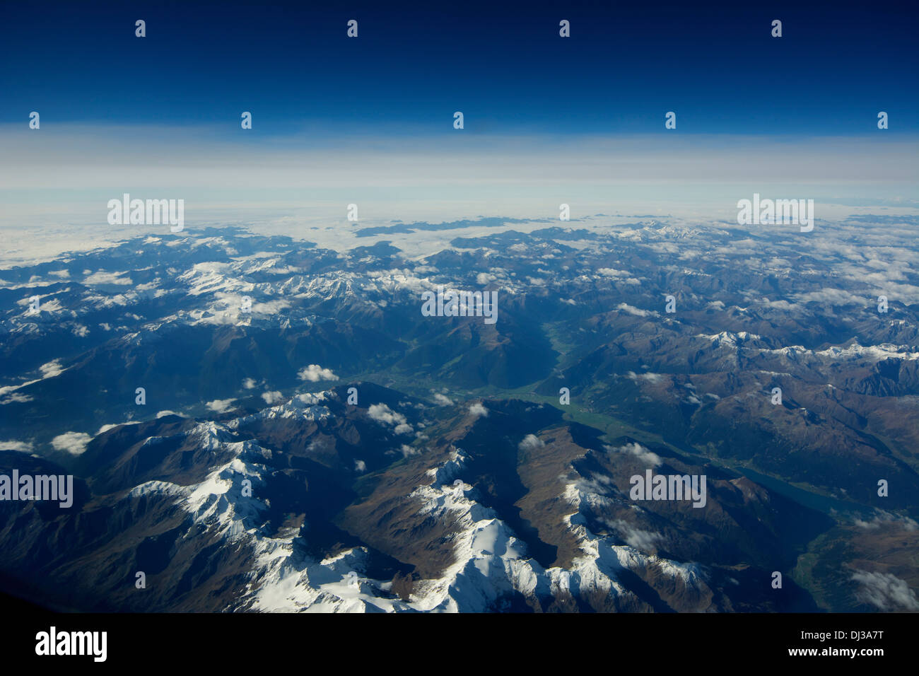 Unusual aerial view of sky and clouds over the earth. Suitable as ...
