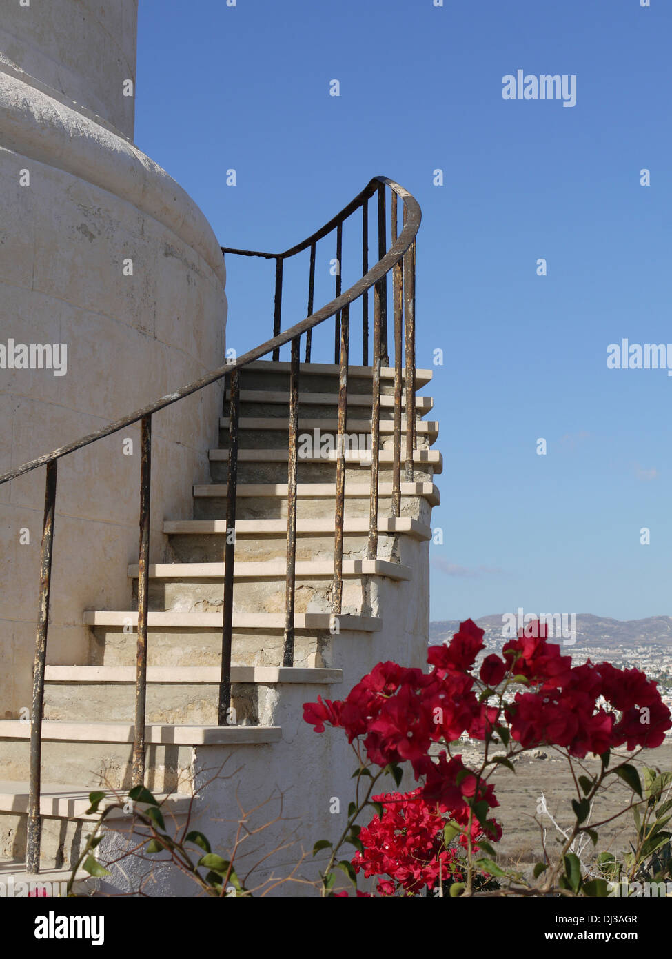 Steps and handrail at base of lighthouse Stock Photo - Alamy