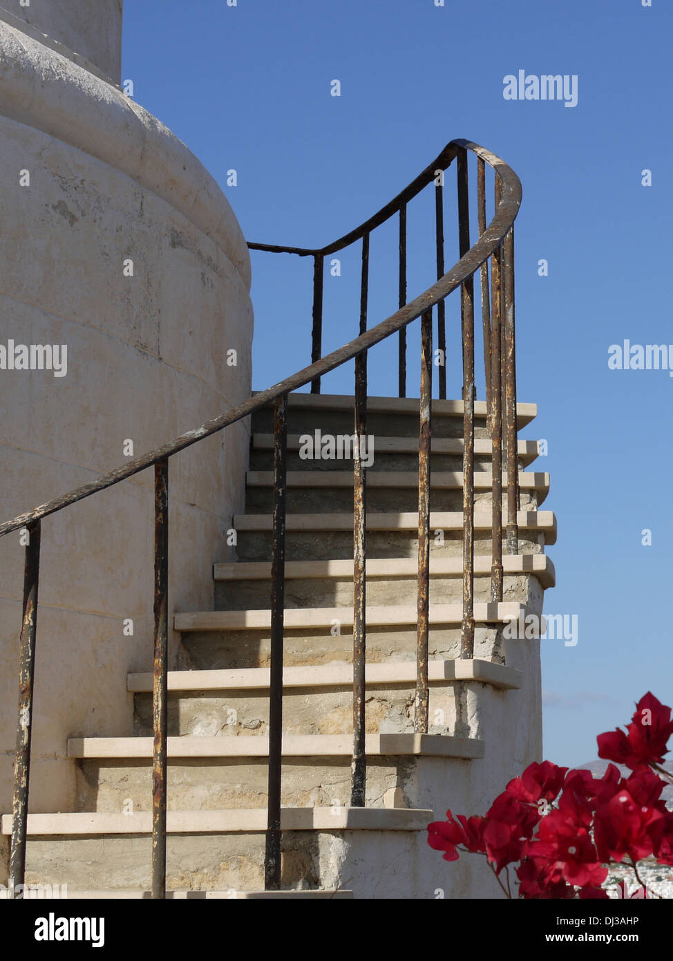 Steps and handrail at base of lighthouse Stock Photo - Alamy