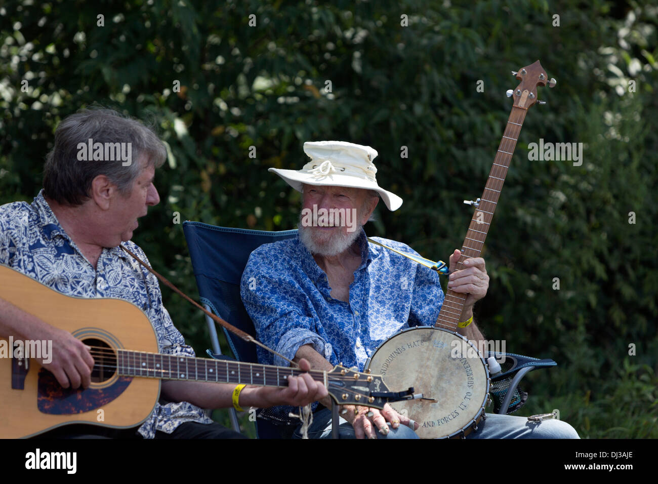 Pete Seeger at the Solar Expo Jam folk festival, Vernon, NJ, USA Stock ...