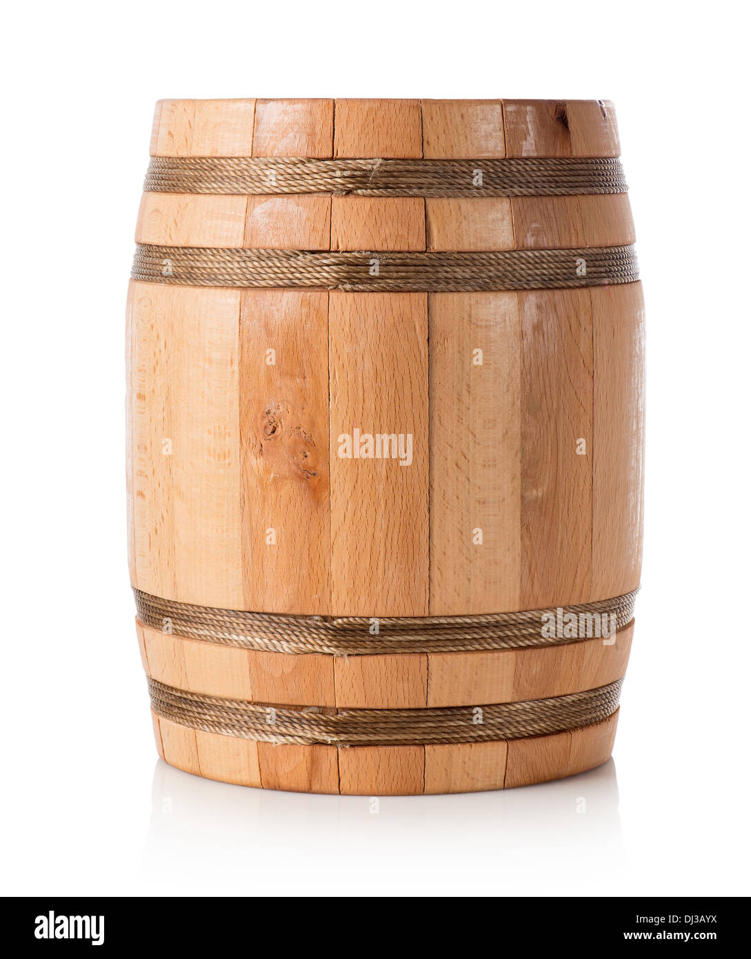 Wooden barrel isolated on a white background Stock Photo - Alamy