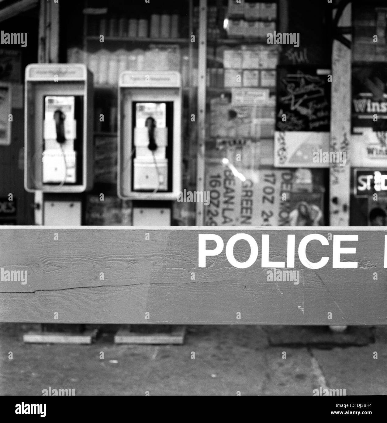 Police barricade Black and White Stock Photos & Images - Alamy
