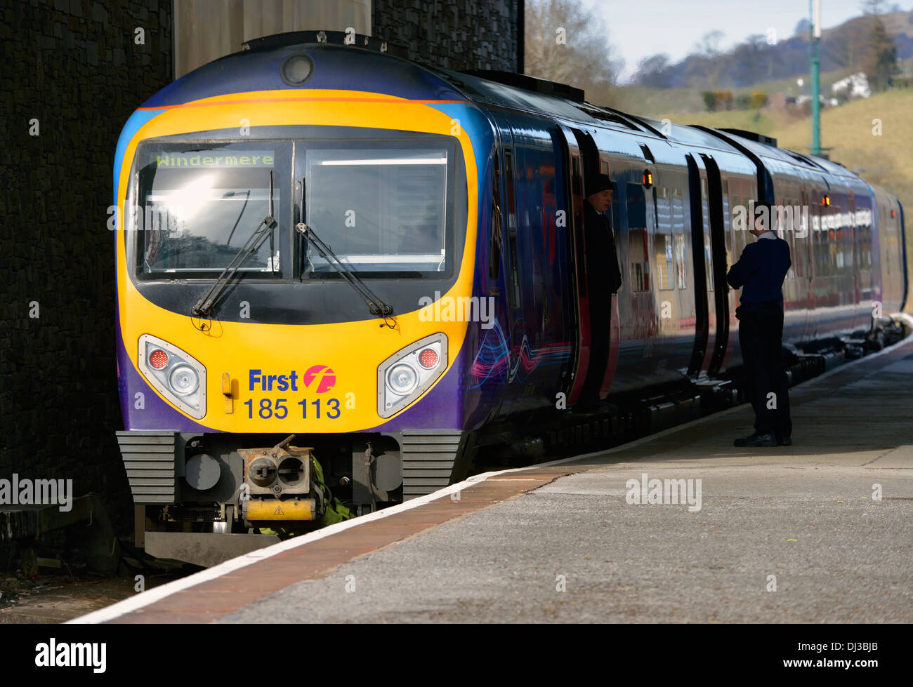 First Transpennine Express Class 185 train standing at Oxenholme ...