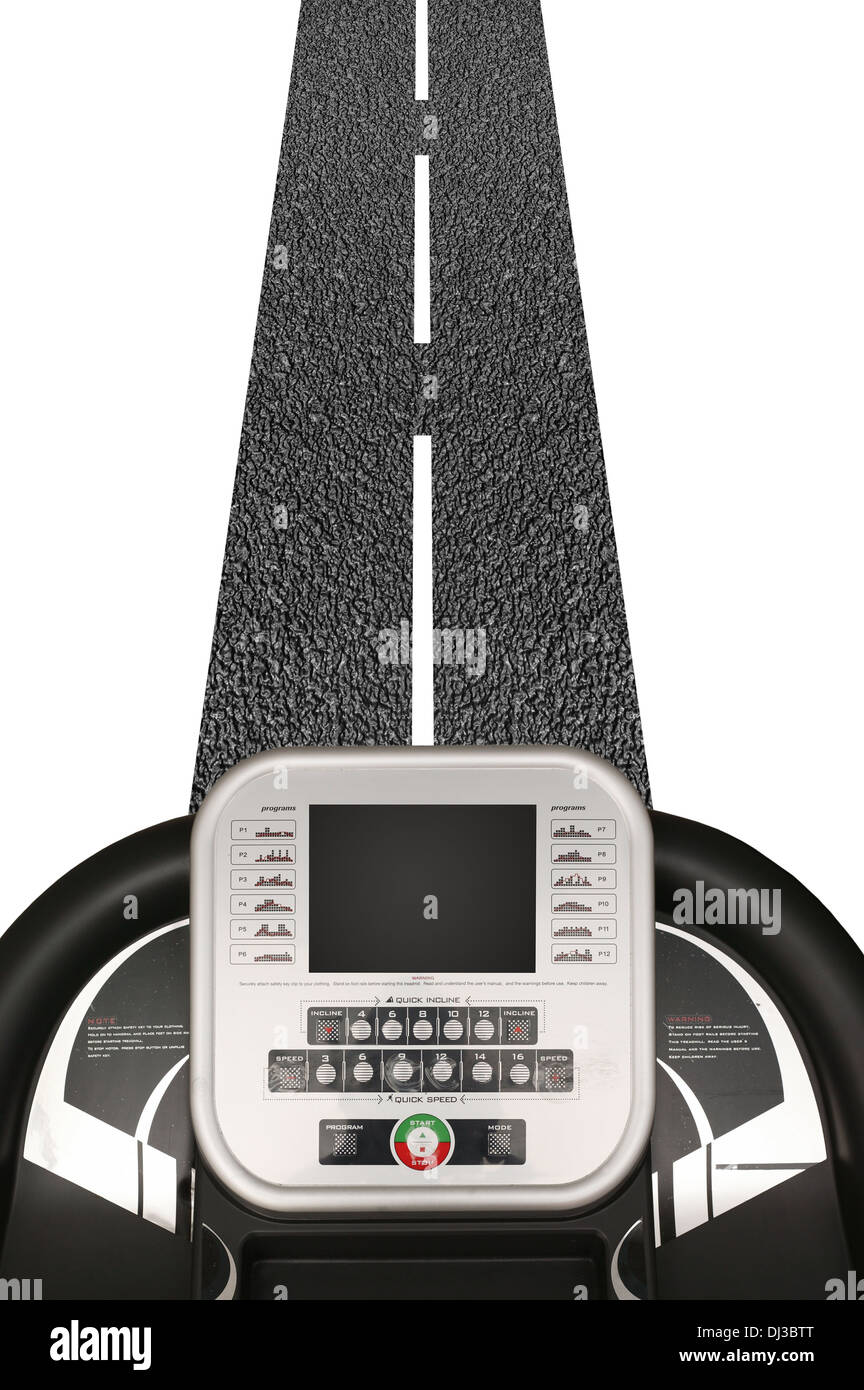 An exercise treadmill on a plain background Stock Photo - Alamy