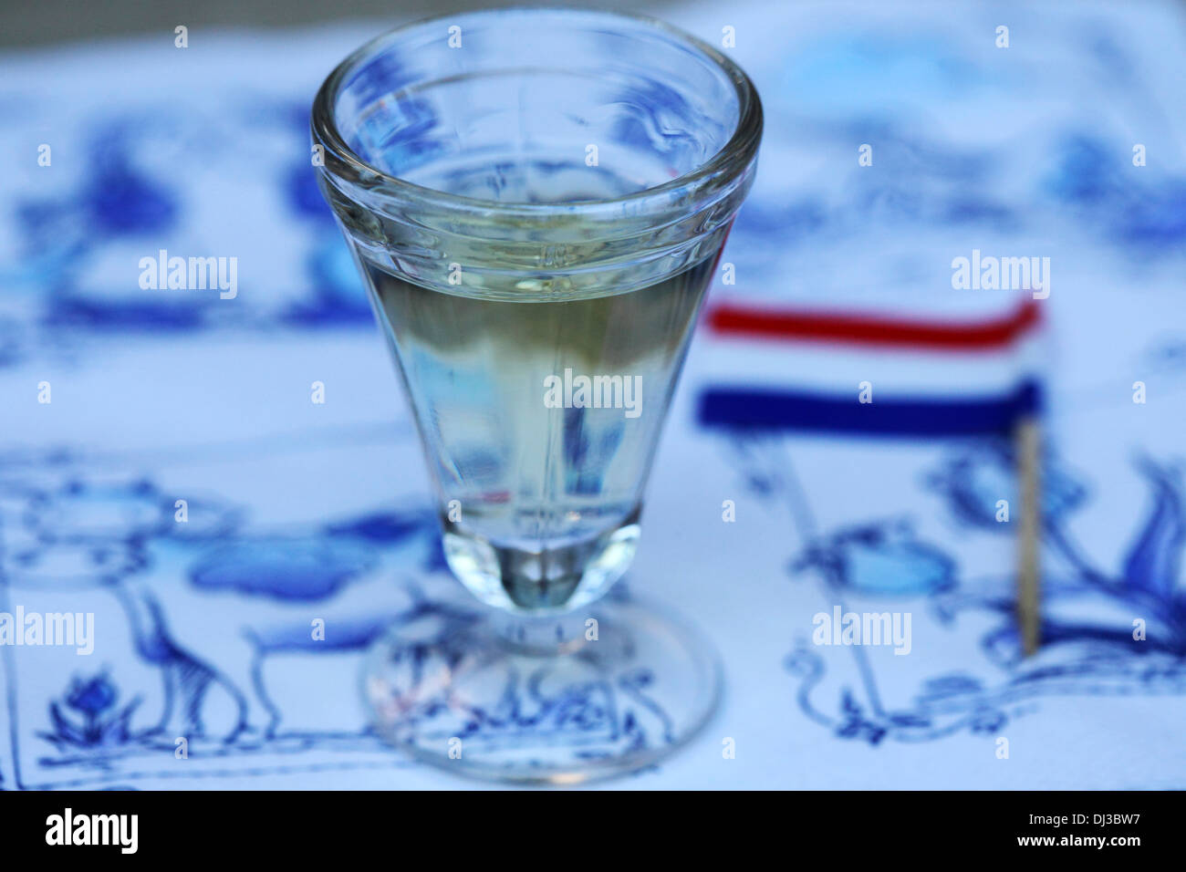 Jenever glass at the Van Kleef distillery in The Hague, the Netherlands ...