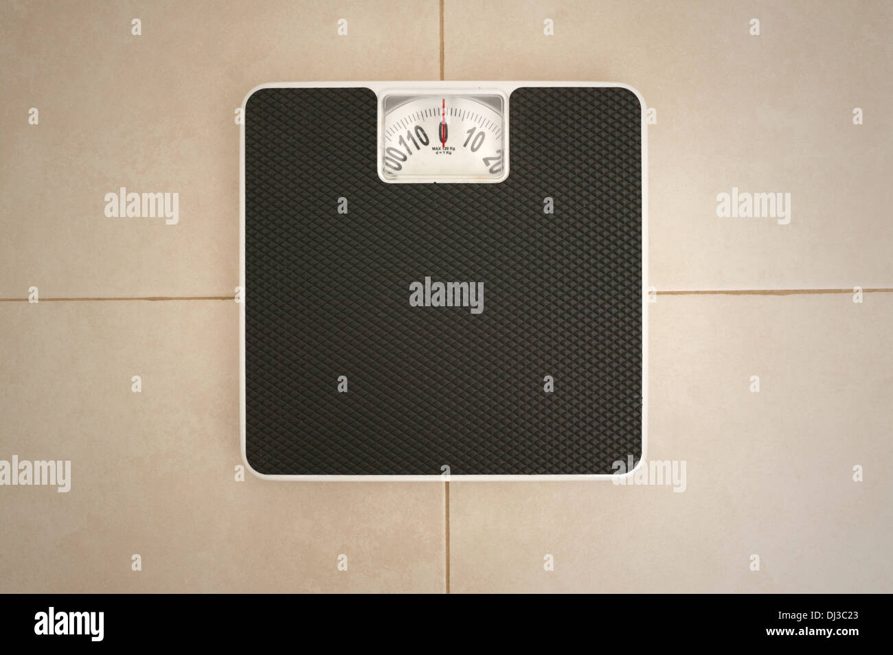 Bathroom scales isolated against a white background Stock Photo - Alamy