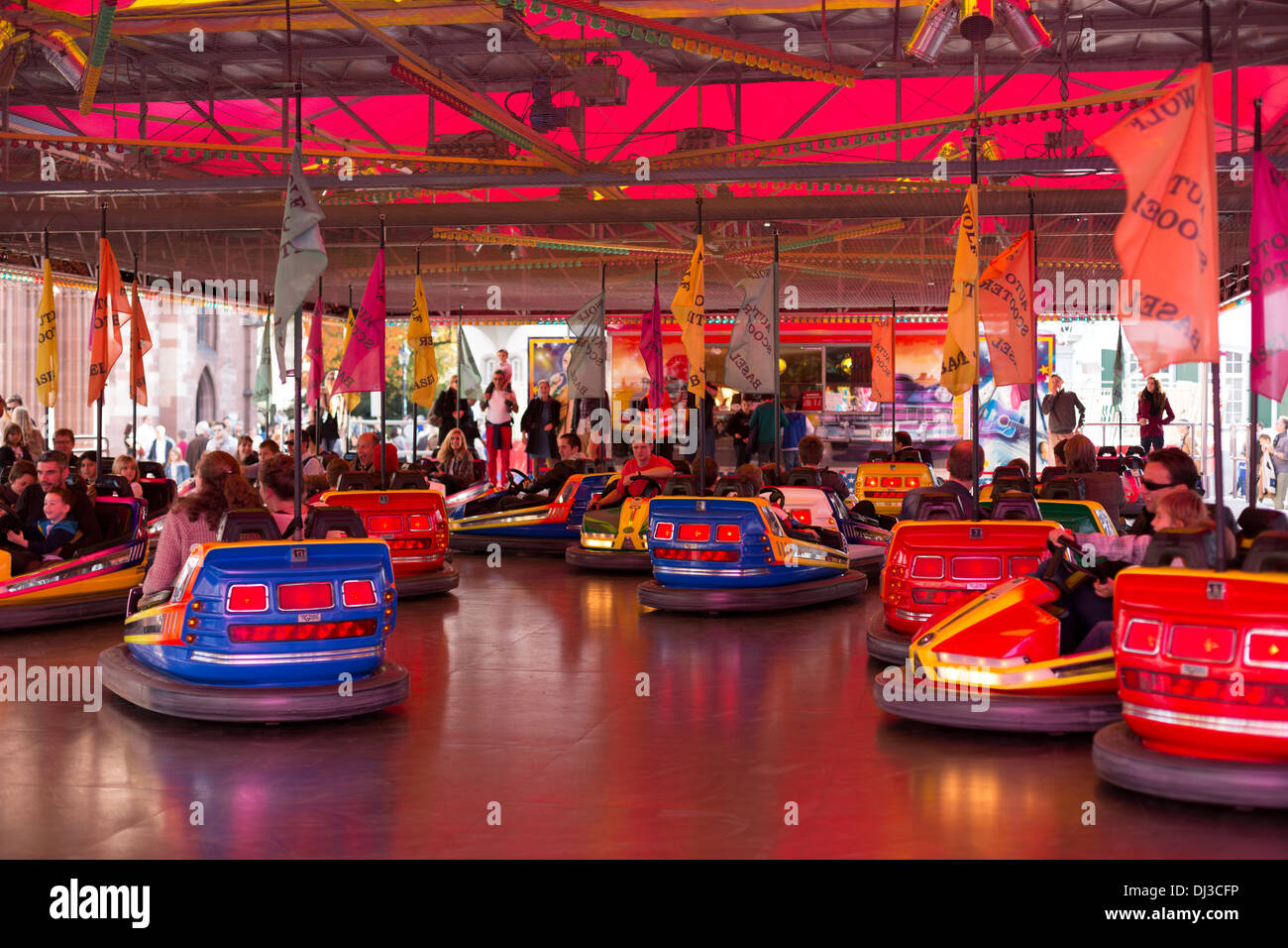 A photograph of the dodgem cars at the Herbstmesse (Autumn Fair) in ...