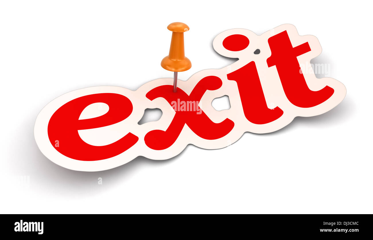 Push Pin and Exit (clipping path included Stock Photo - Alamy