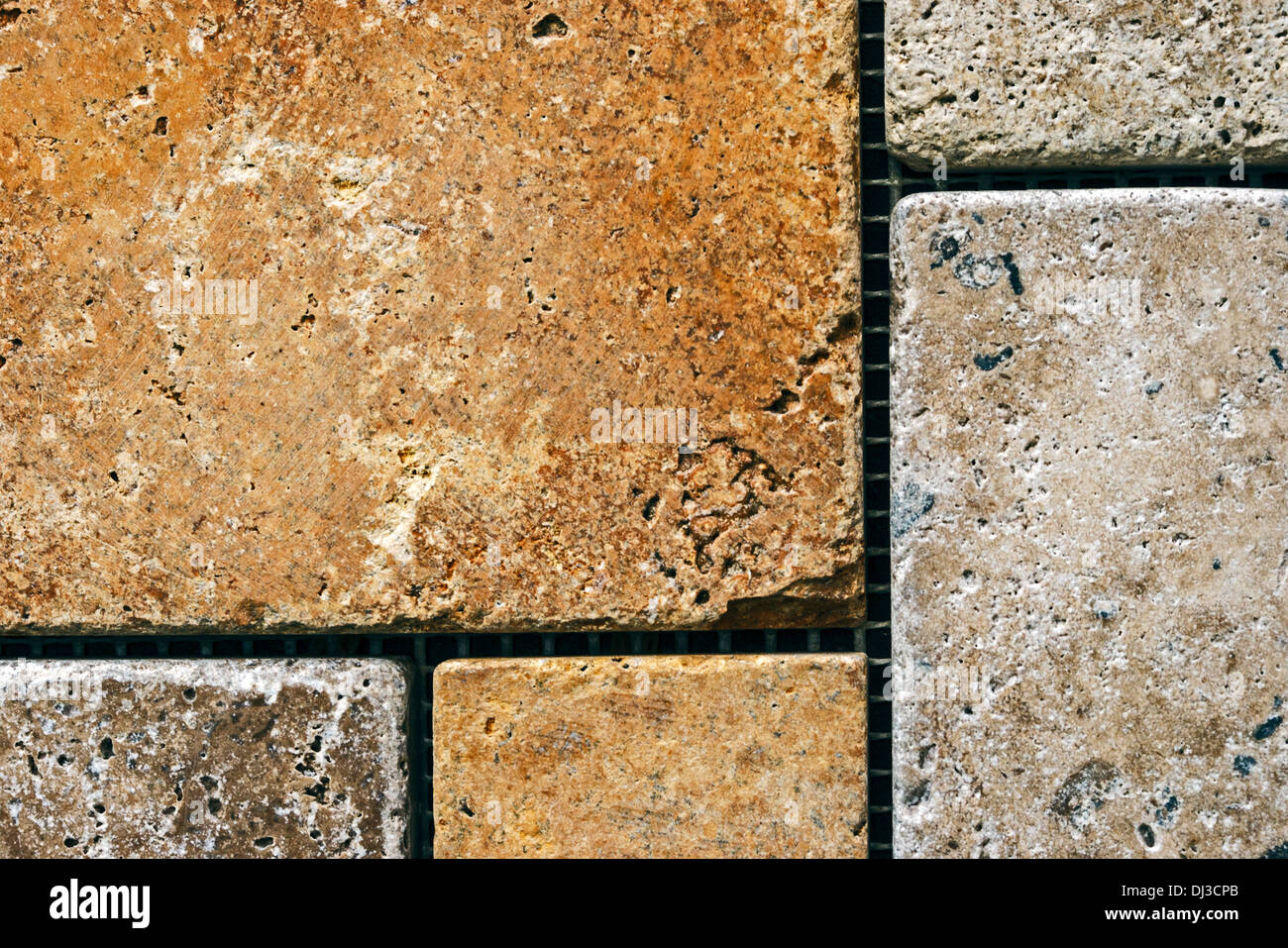 Decorative stone wall with various colors and shapes Stock Photo - Alamy