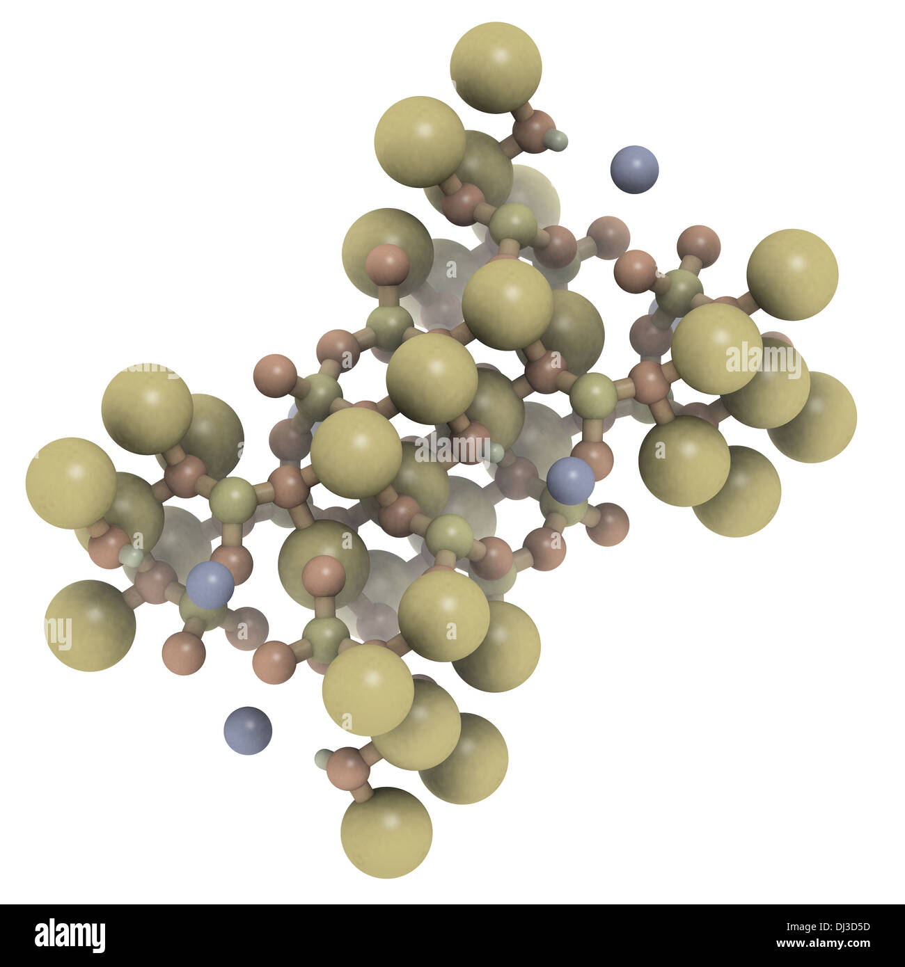 Actinolite asbestos, crystal structure. The fibrous form of this ...