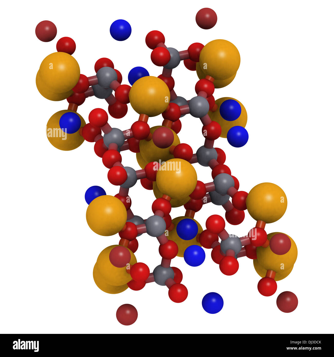 Riebeckite (blue asbestos, crocidolite) crystal structure. Fibrous form ...