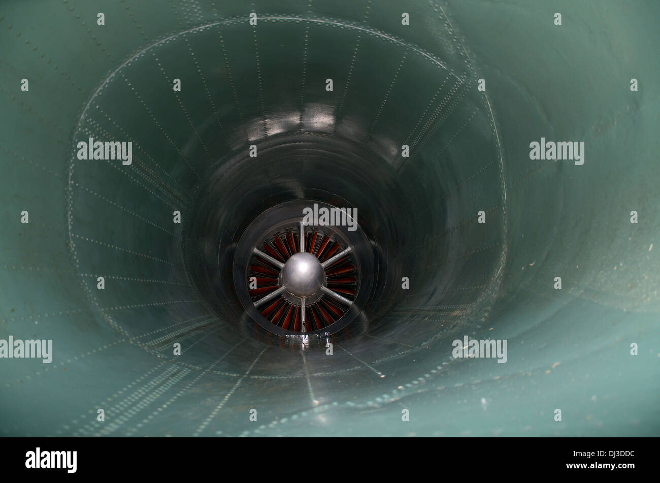 A jet engine intake tunnel. In this case, an Avro Vulcan B2 bomber with ...