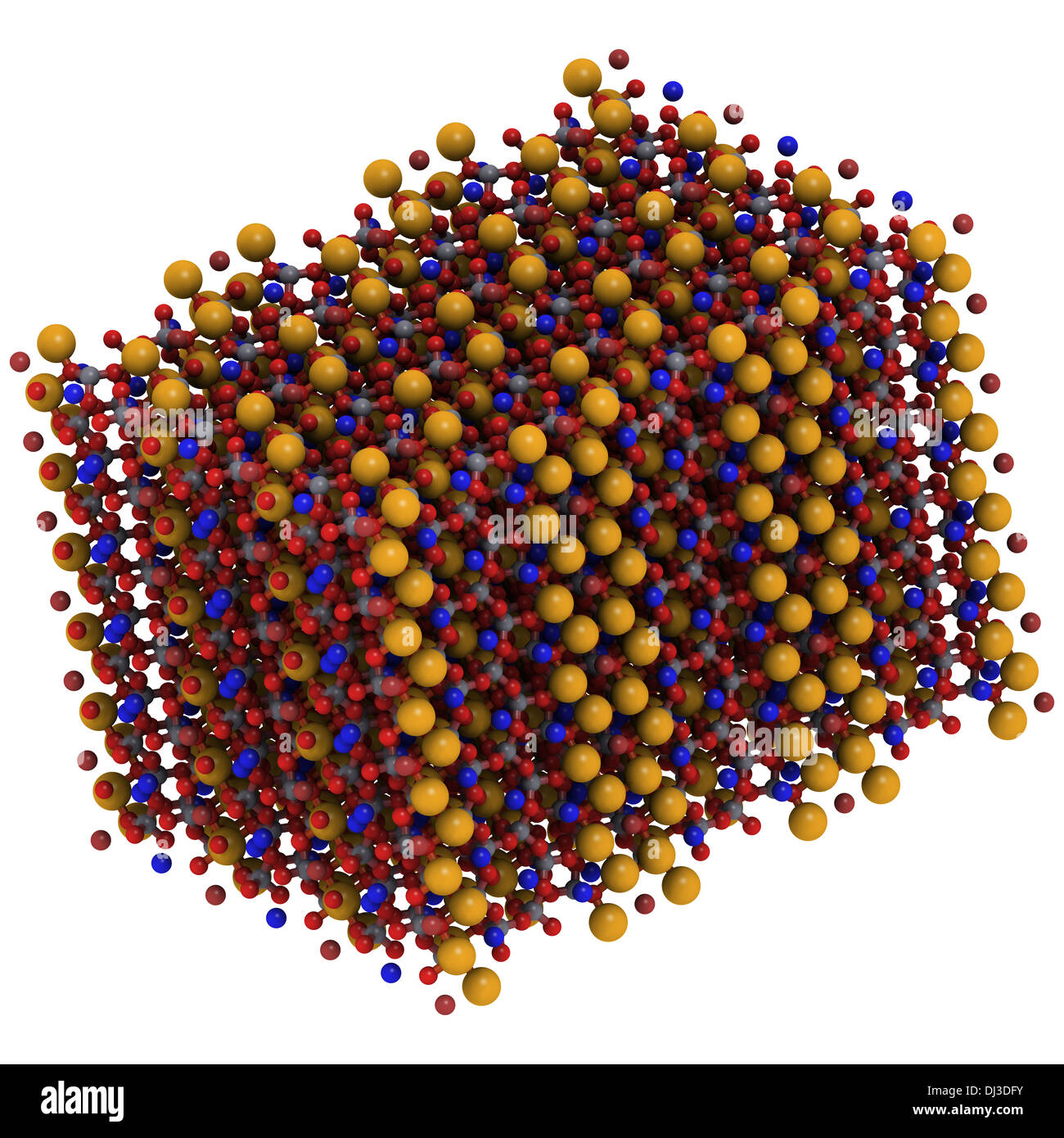 Riebeckite (blue asbestos, crocidolite) crystal structure. Fibrous form ...