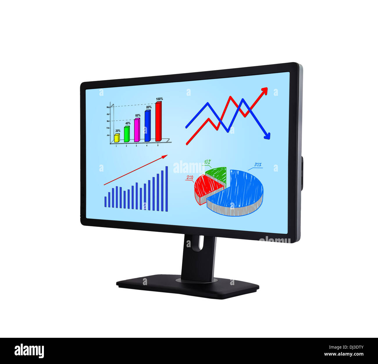 Monitor pie chart hi-res stock photography and images - Alamy
