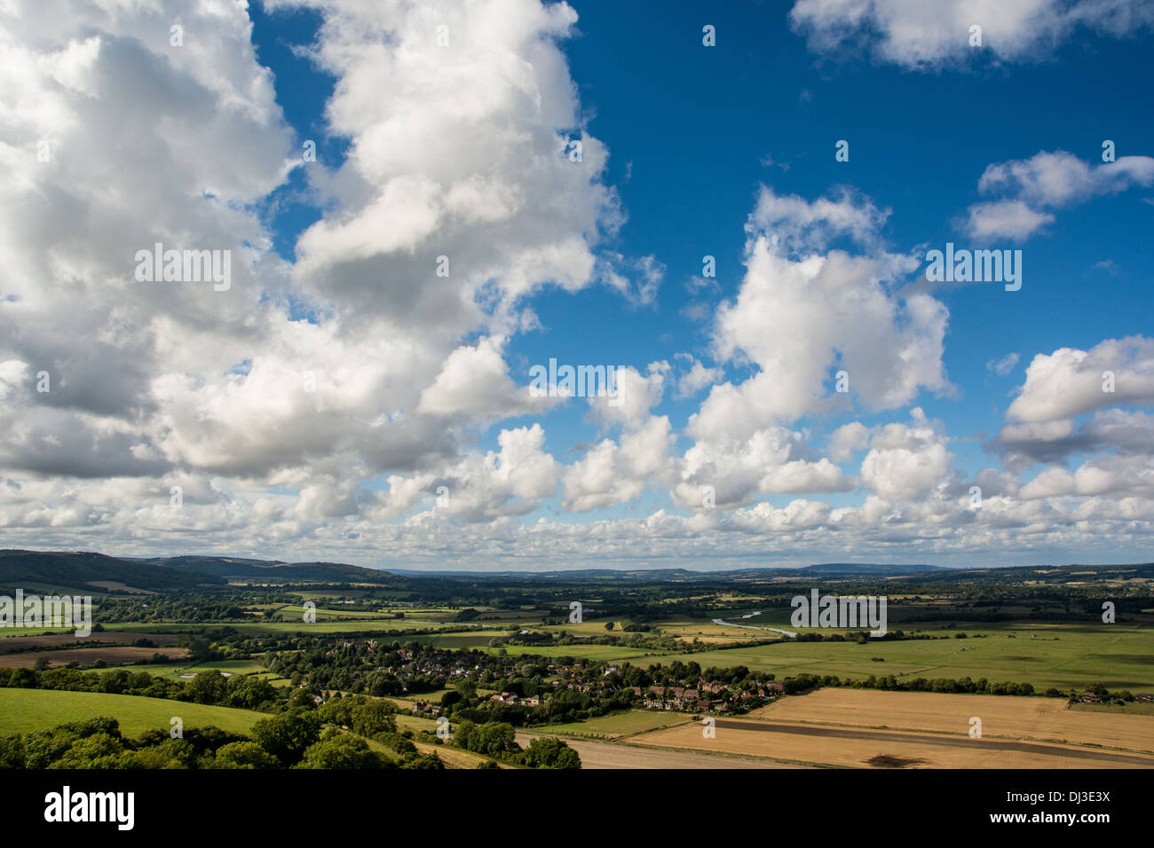 The village of Amberely and Amberley Wild Brooks & the River Arun ...