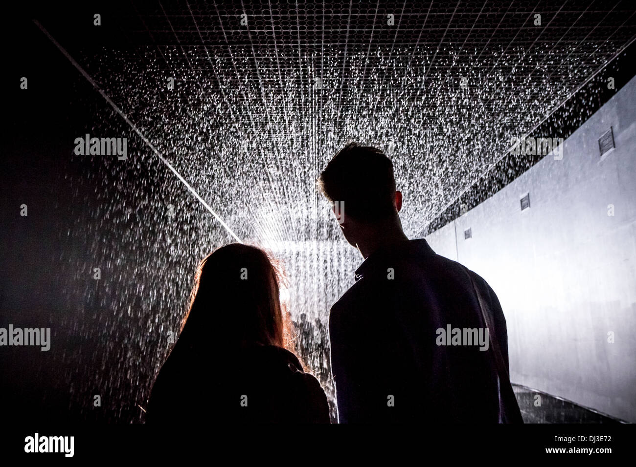 The Rain Room at Barbican Centre in London Stock Photo - Alamy