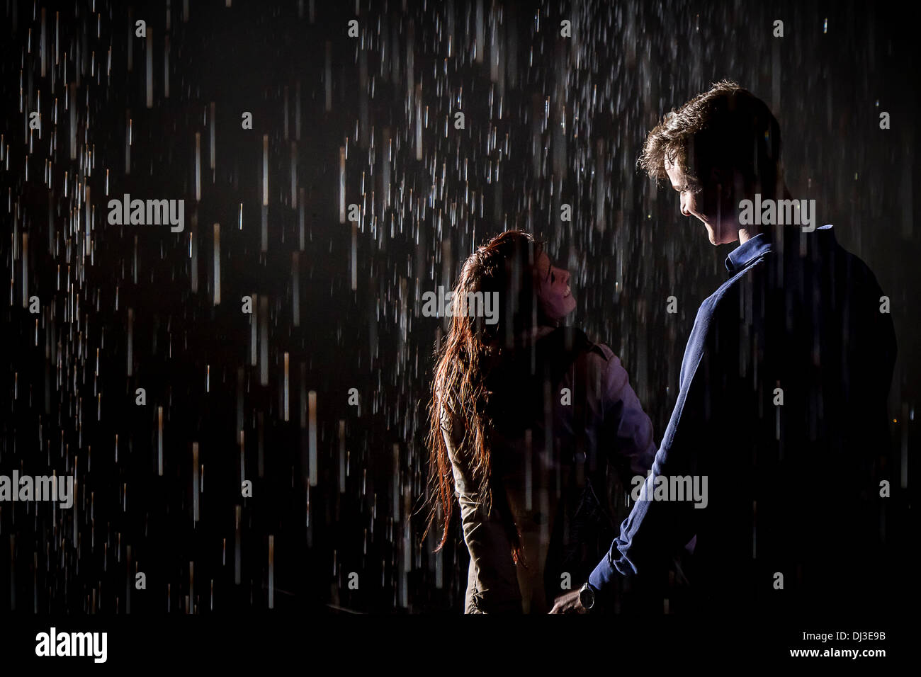 The Rain Room at Barbican Centre in London Stock Photo - Alamy