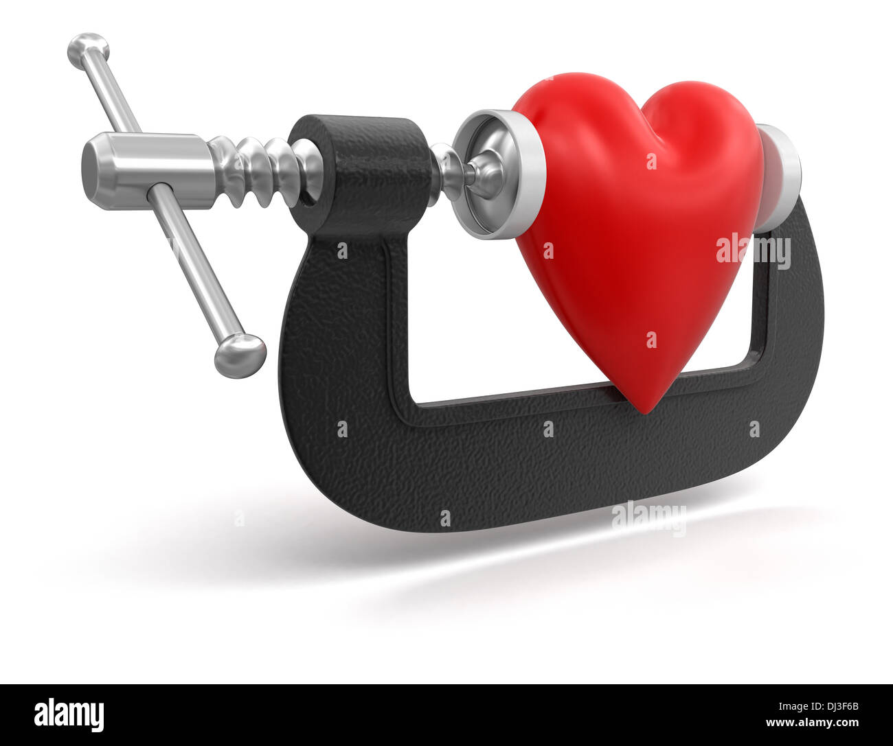 heart in clamp (clipping path included Stock Photo - Alamy