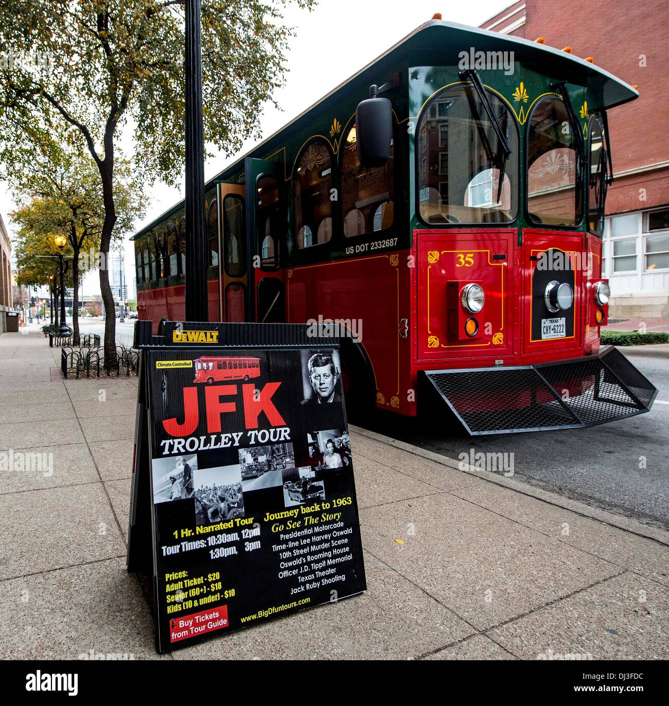 Dallas, Texas, USA. 20th Nov, 2013. The Big D Fun Tours JFK Trolley ...