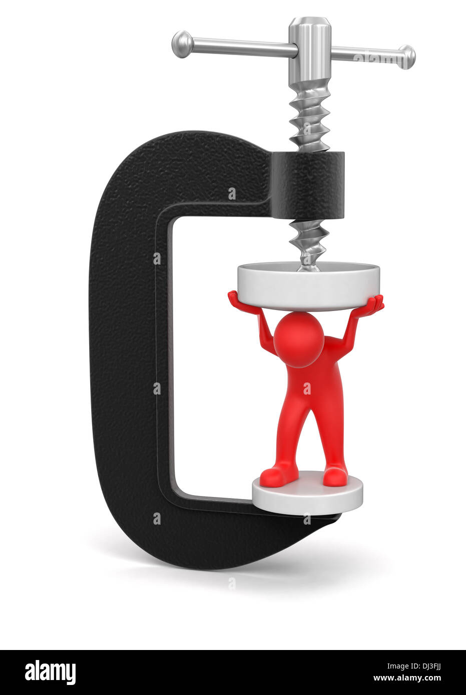 Man in clamp (clipping path included Stock Photo - Alamy