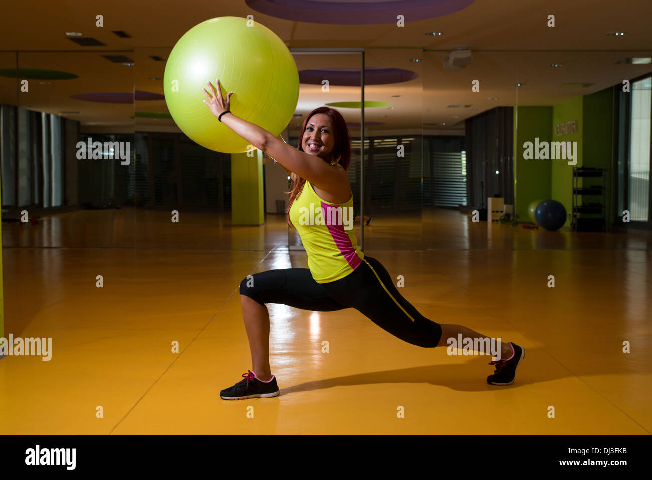 Women stretching with fitness balls Stock Photo - Alamy