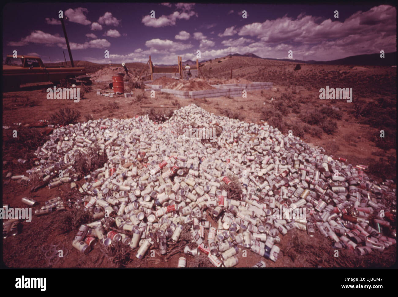 A pile of aluminum cans, typically from beer and soft drinks, serves as ...