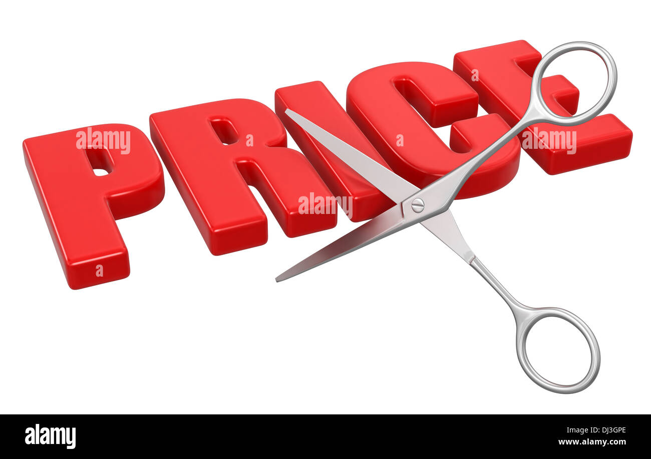 Scissors and Price (clipping path included Stock Photo - Alamy