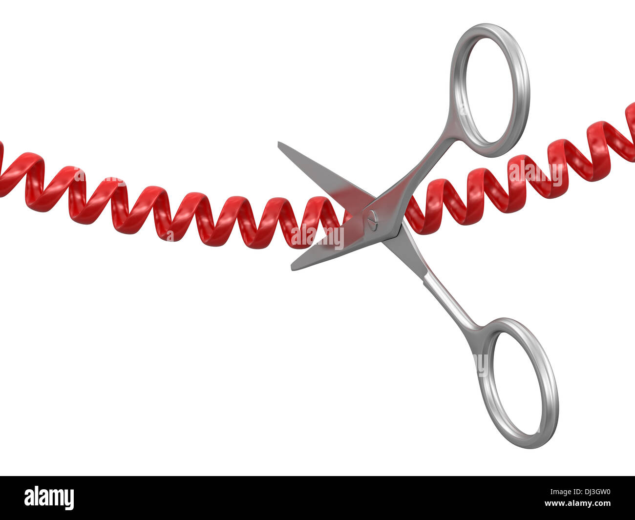 Scissors and Cable (clipping path included Stock Photo - Alamy