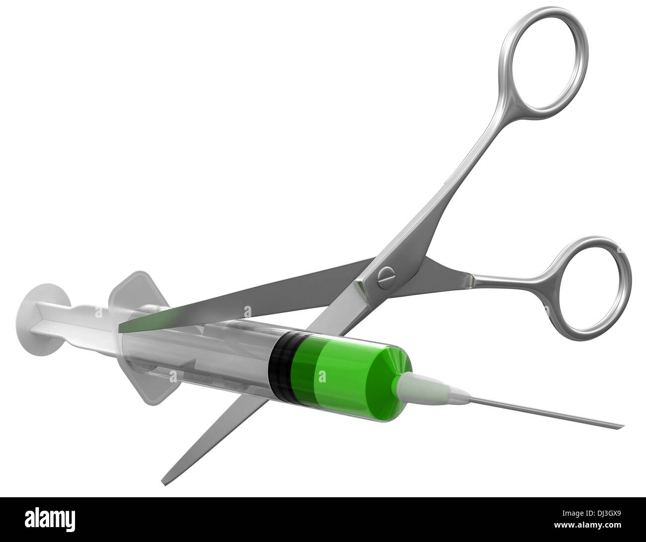 Scissors and Syringe (clipping path included Stock Photo - Alamy