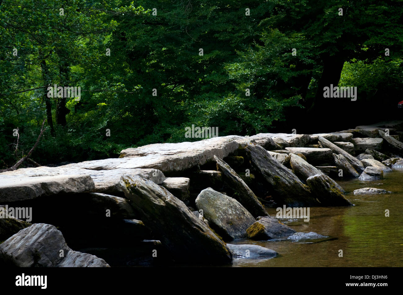 Tarr Steps on the Nutscale Waters River in Exmoor National Park North ...