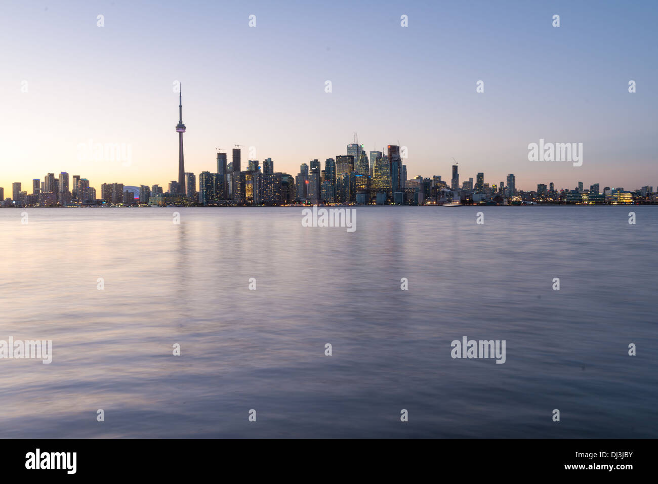 Backlit scene of downtown Toronto during early winter time Stock Photo ...