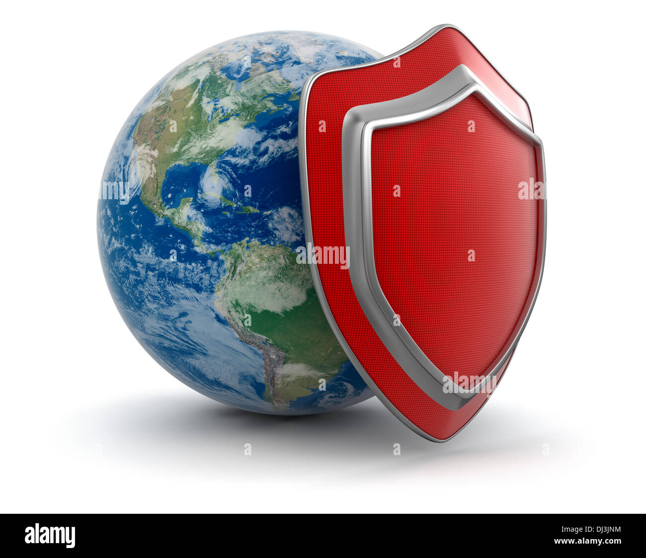 Globe and Shield (clipping path included Stock Photo - Alamy