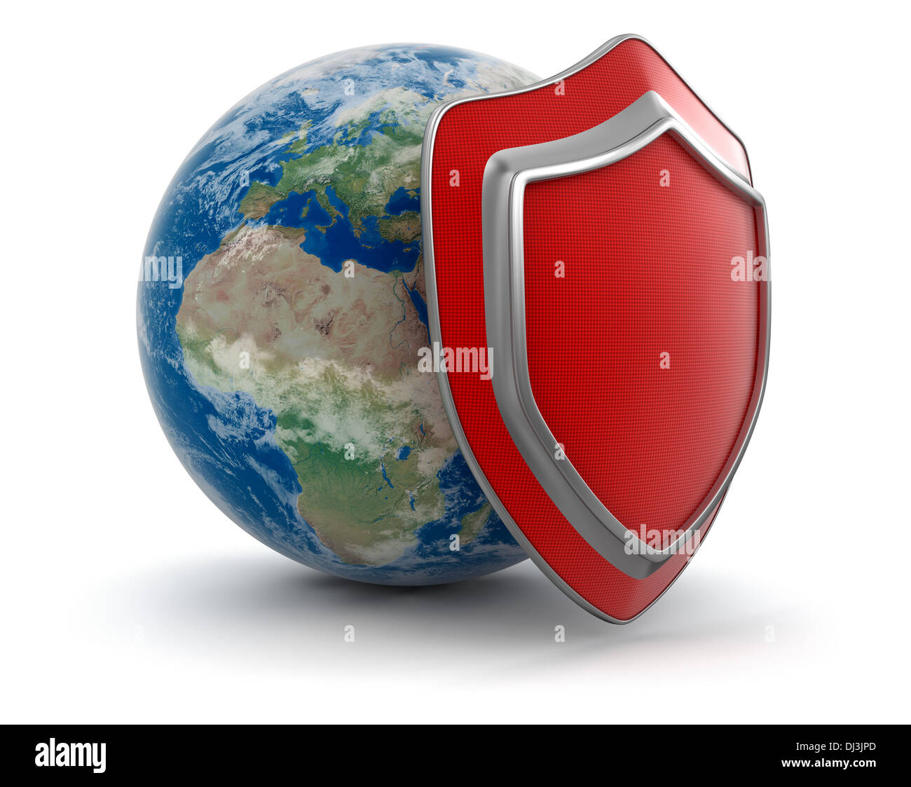 Globe and Shield (clipping path included Stock Photo - Alamy