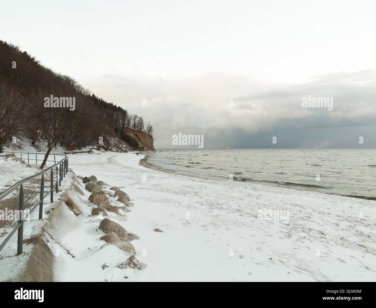 Baltic sea bay Gdynia cliff in Orlowo Poland. Beautiful winter ...