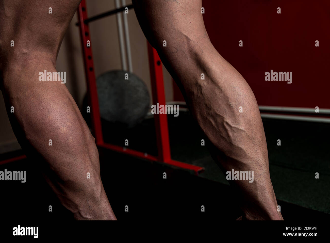 Muscular Man Calves Stock Photo - Alamy