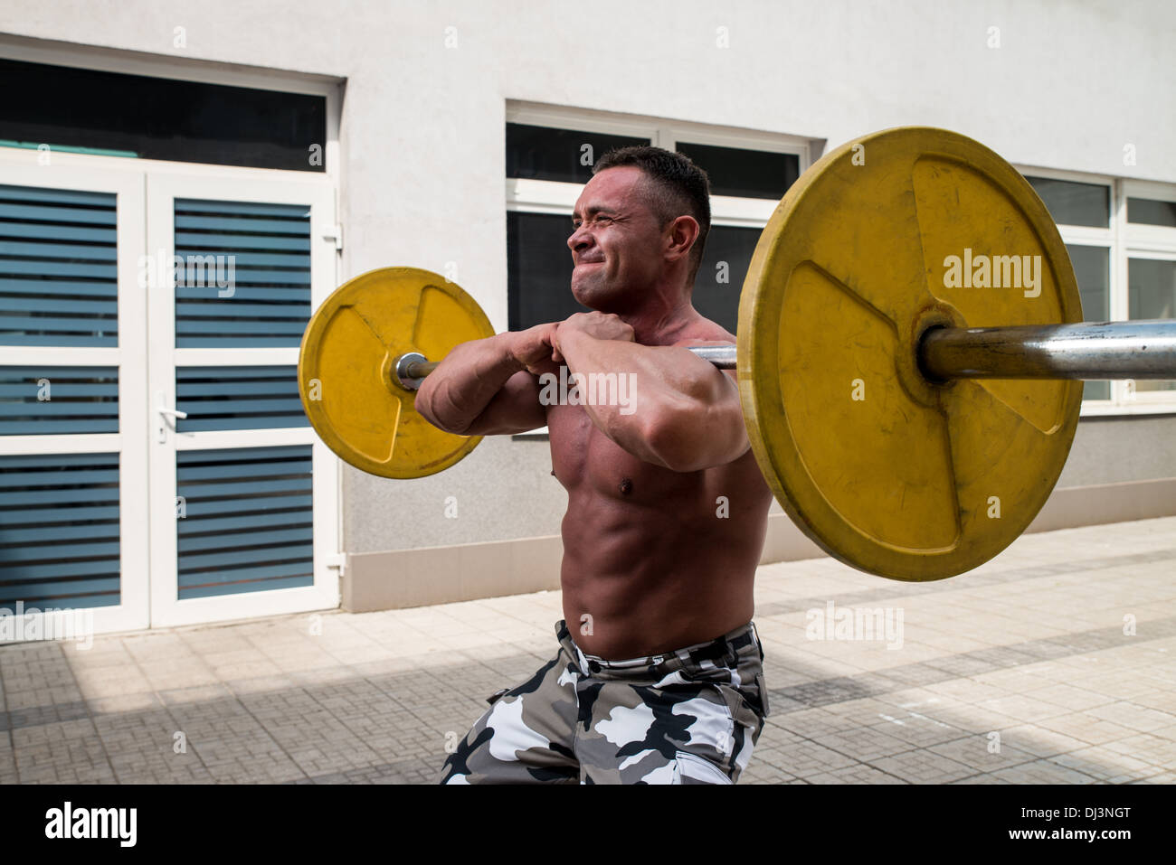 Front Barbell Squat Stock Photo - Alamy