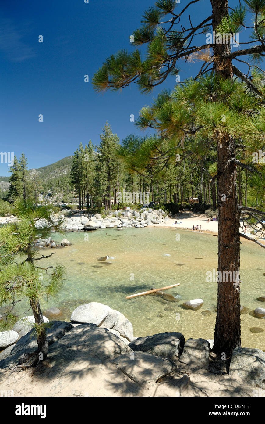 Swimmers and Rocks at Sand Harbor State Park Beach Stock Photo - Alamy
