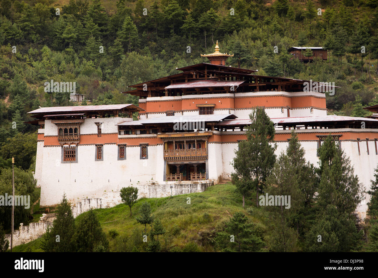 Bhutan, Simtokha Dzong historic hillside monastery outside Thimpu Stock ...