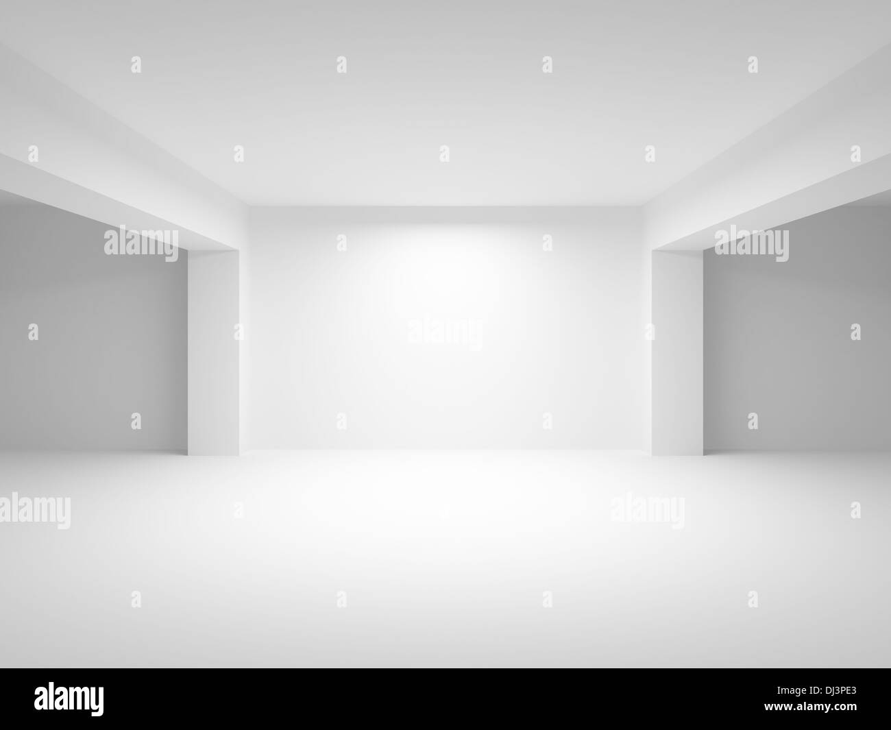 Abstract white empty interior perspective background. 3d illustration ...