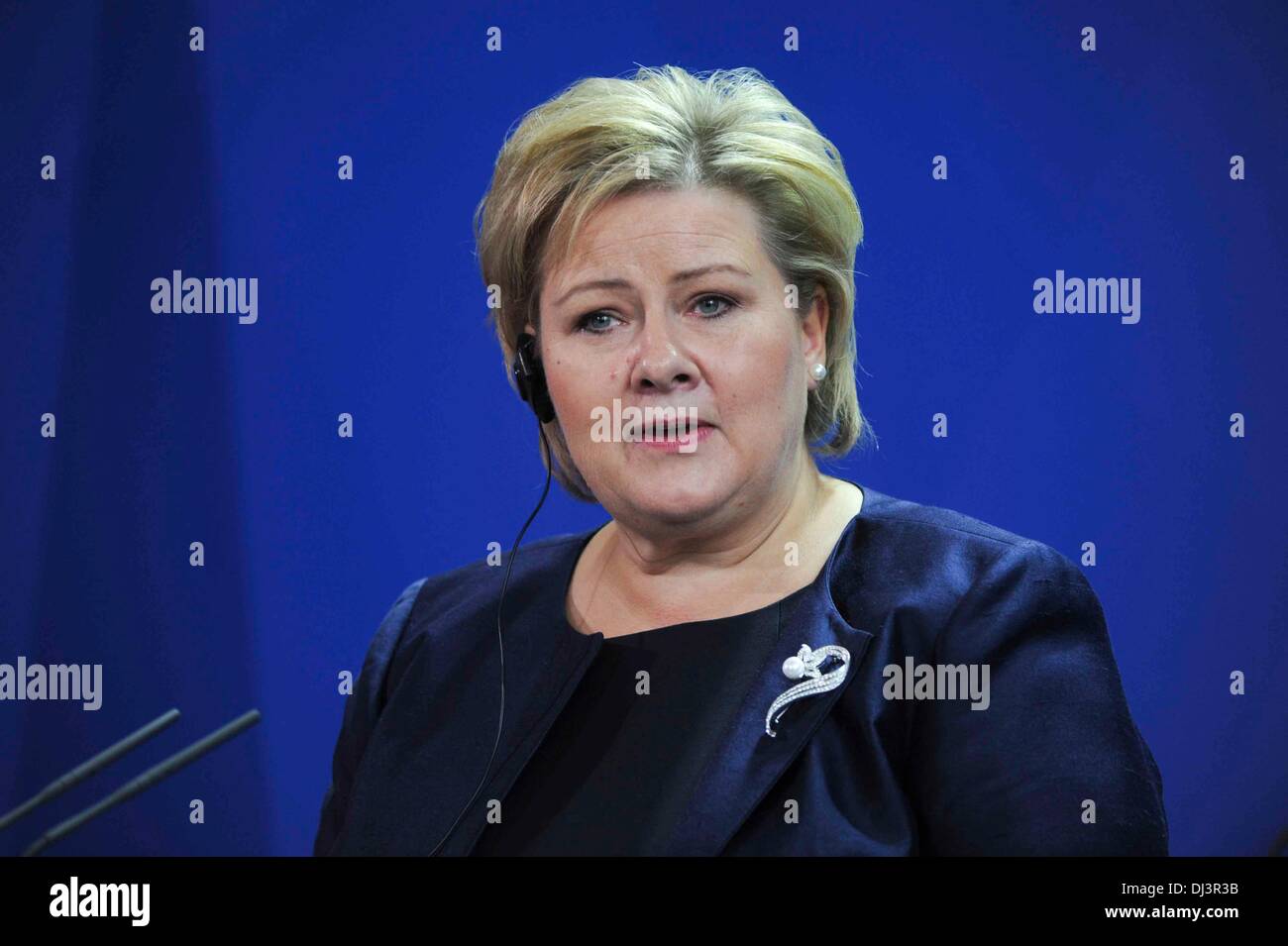 Berlin, Germany. 20th November 2013. Erna Solberg Minister of Norway ...