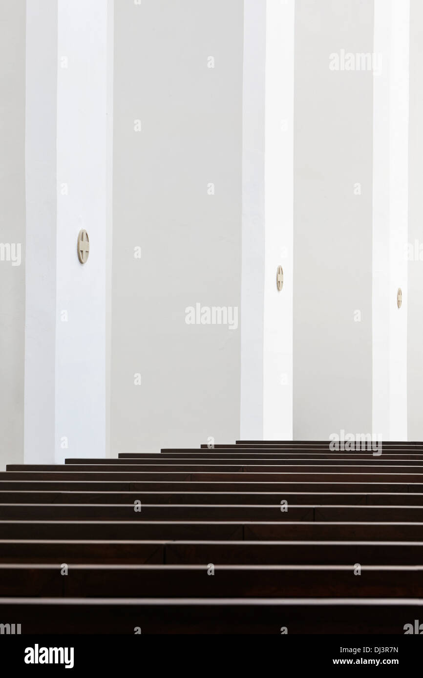 Moritzkirche, Augsburg, Germany. Architect: John Pawson, 2013. Timber ...