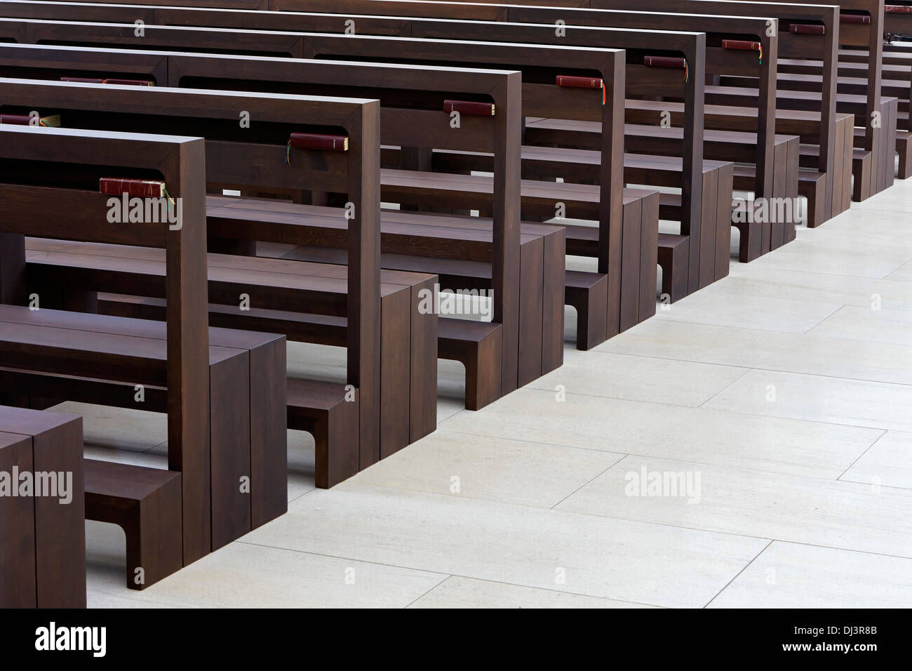 Moritzkirche, Augsburg, Germany. Architect: John Pawson, 2013. Dark ...