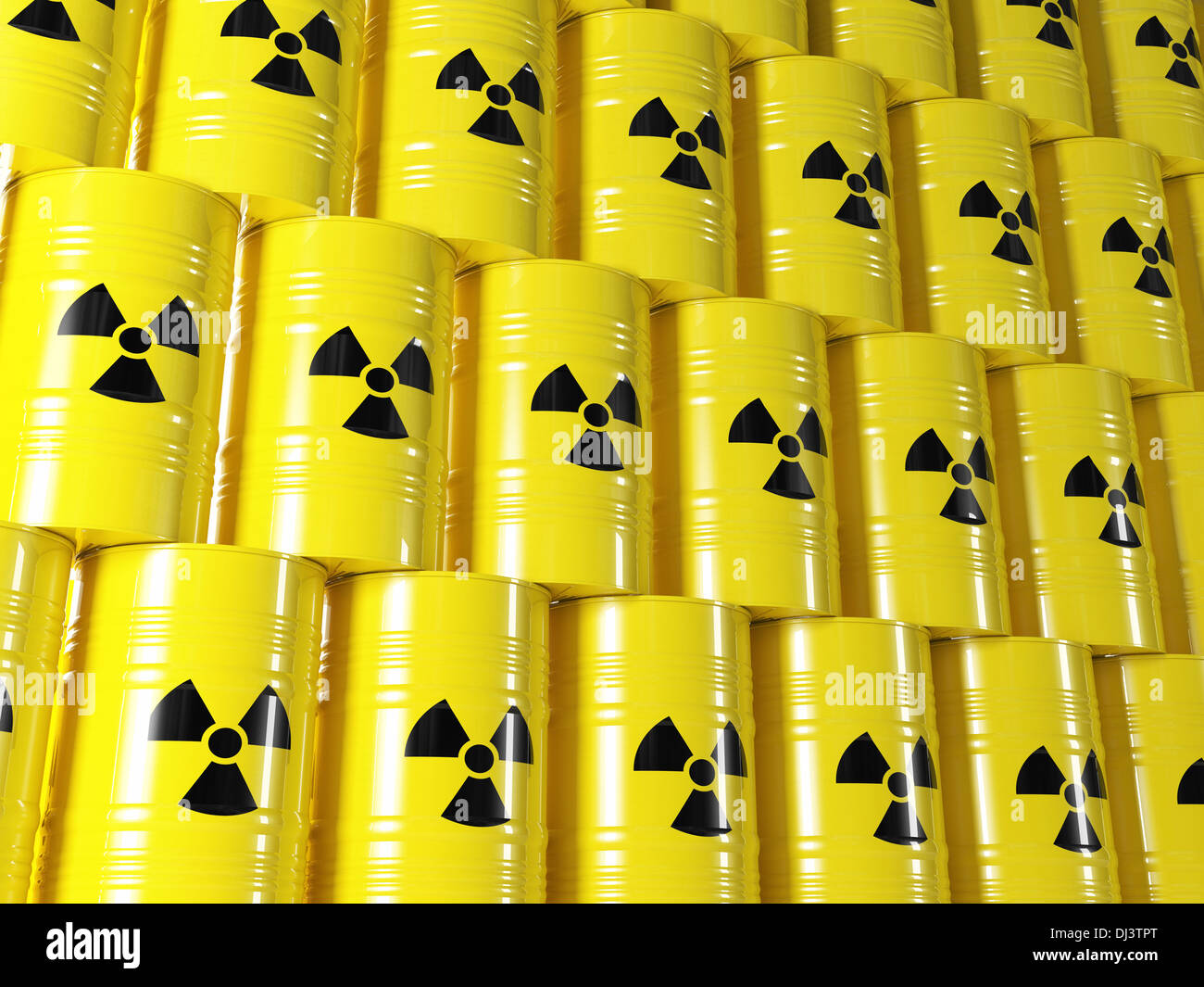background of 3d yellow barel and radioactive sign Stock Photo - Alamy