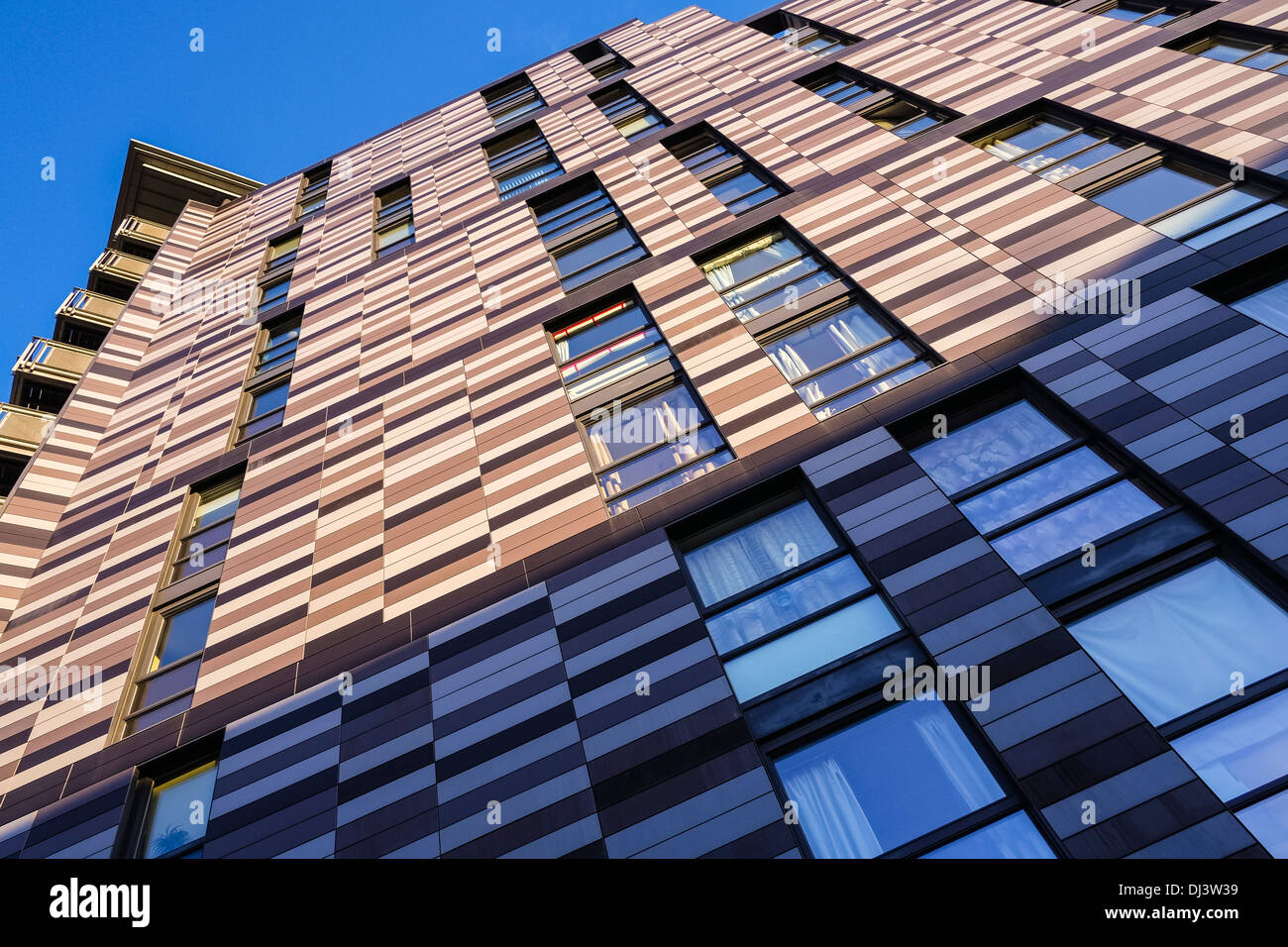 Modern multi-storey housing at Wharton Square in central Edinburgh ...