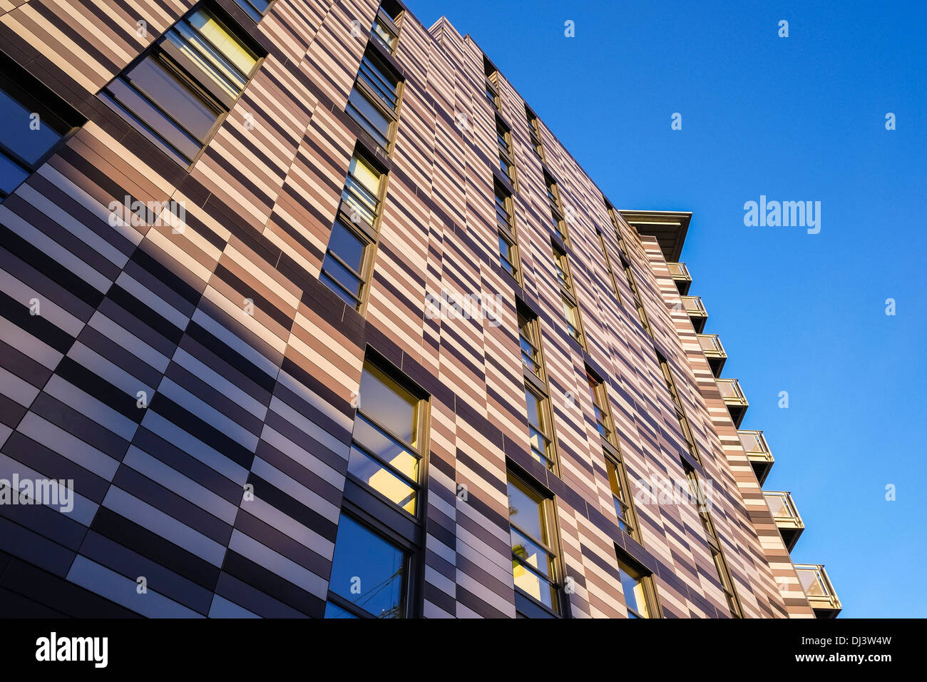 Modern multi-storey housing at Wharton Square in central Edinburgh ...
