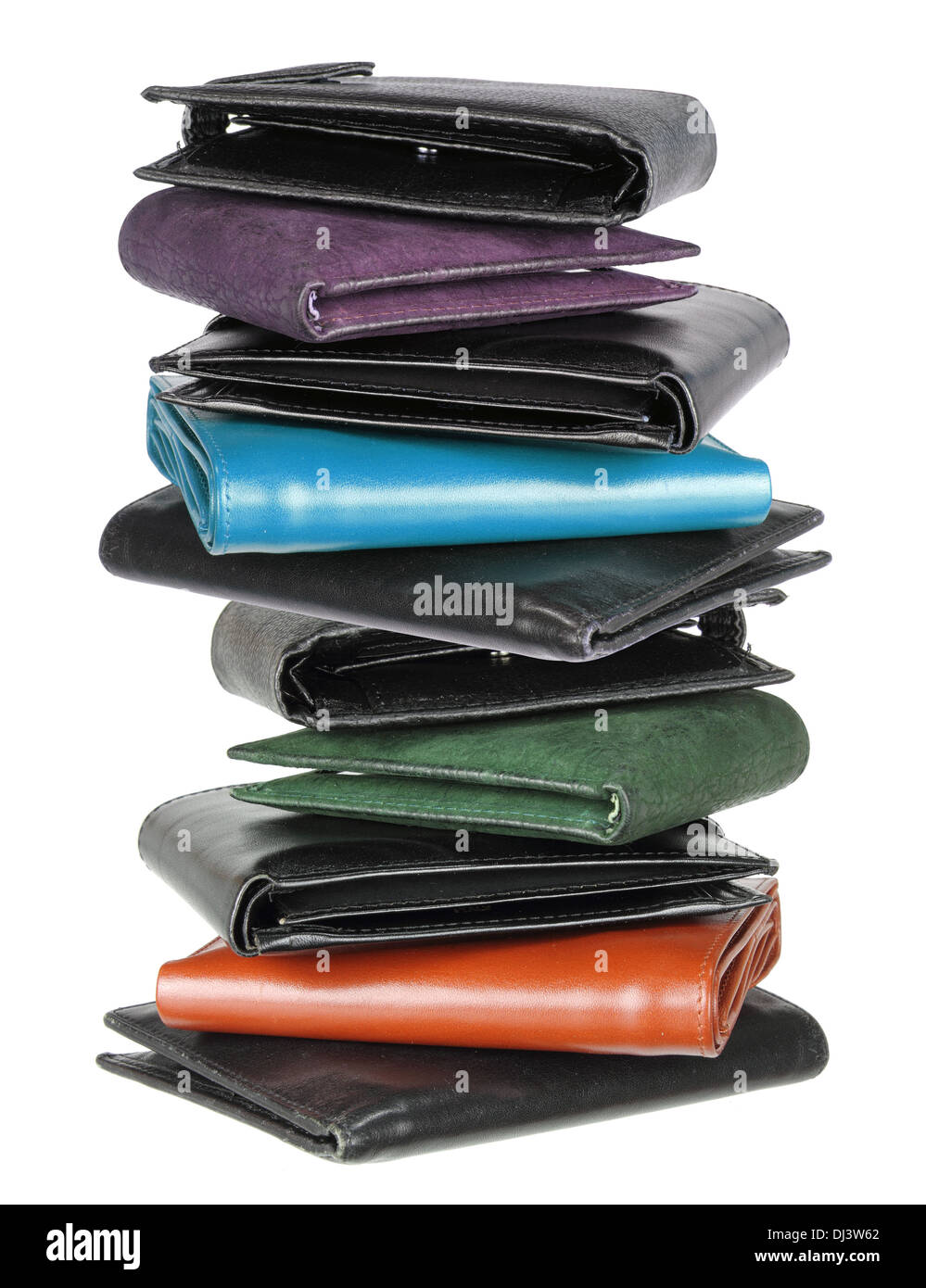 Stack of Wallets Stock Photo - Alamy